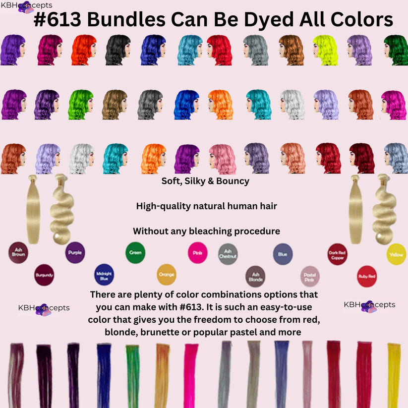 Raw Body Wave Hair Bundles #613 Dye to Any Color-12A Blonde – KBHCONCEPTS